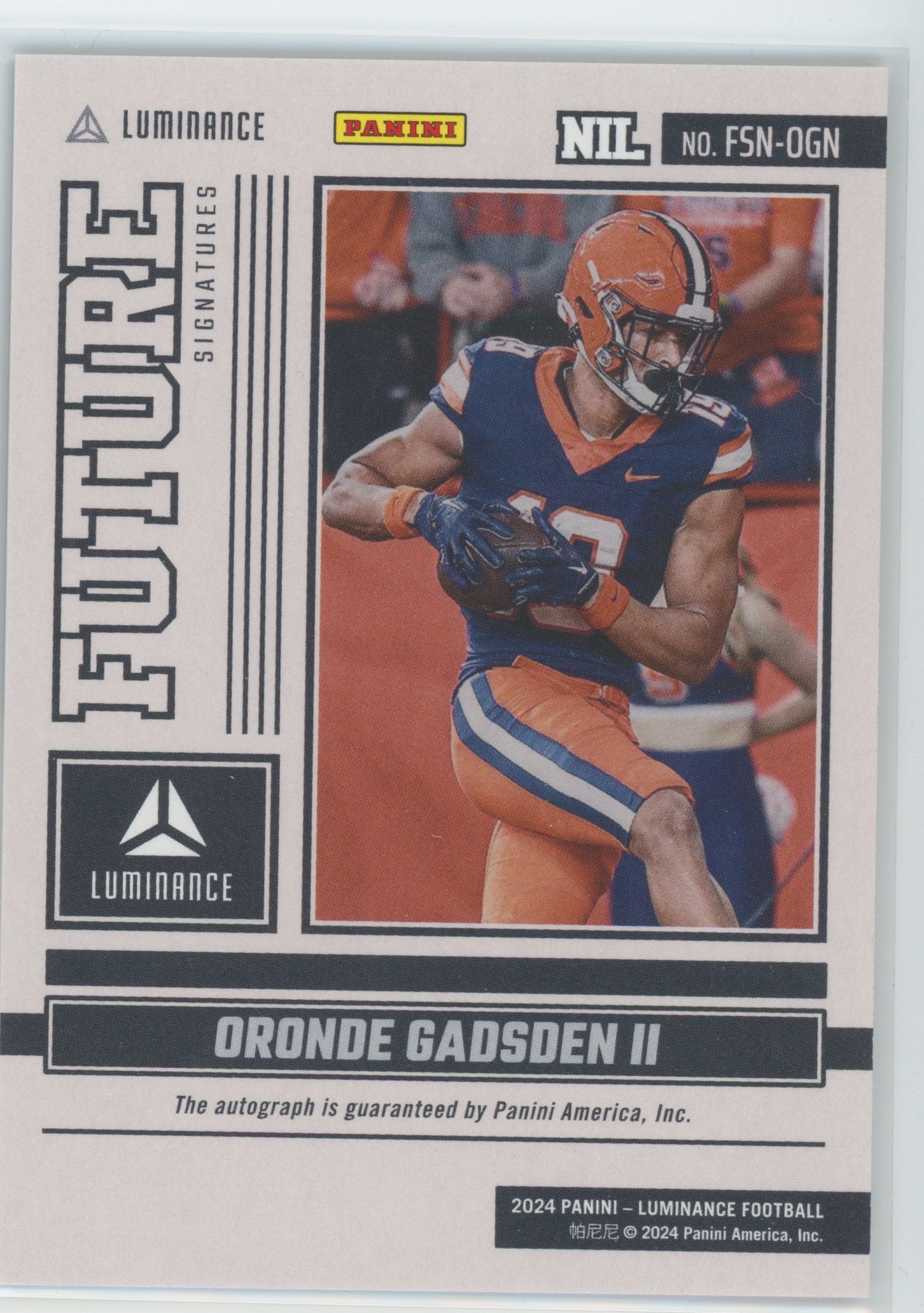 2024 Panini Luminance Future Signatures Oronde Gadsden II #FSN-OGN Gre ...