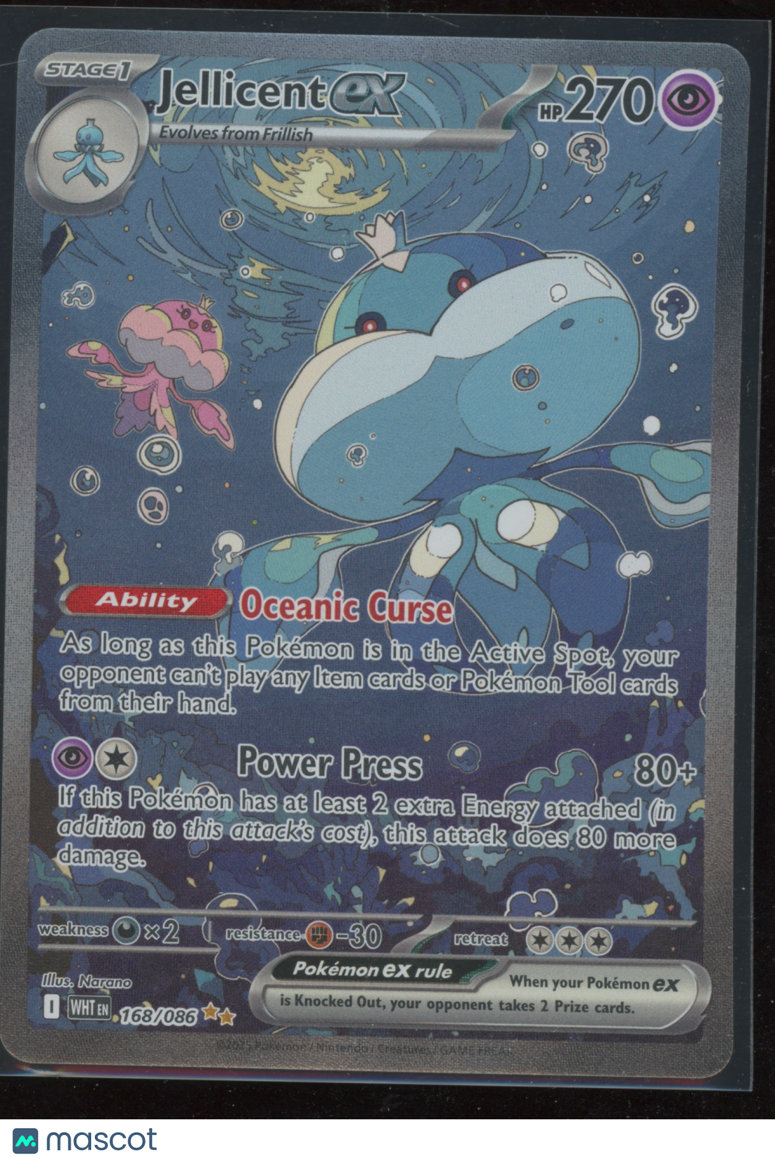 2025 Pokemon Scarlet & Violet White Flare Jellicent ex #168/86 ...