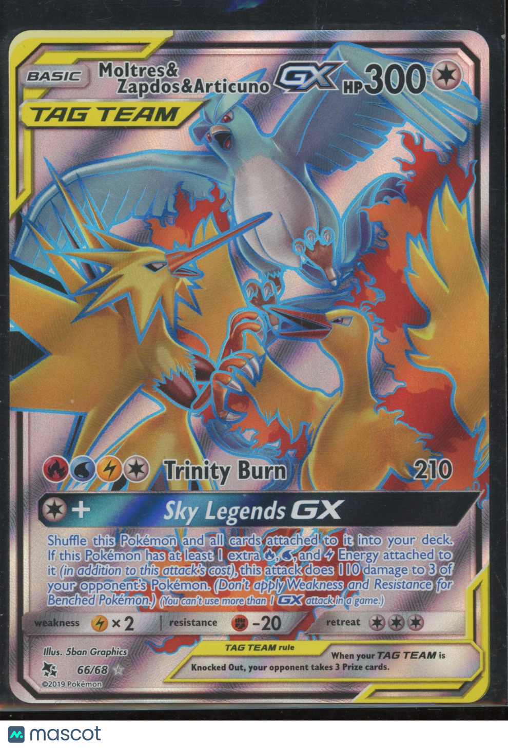 2019 Pokemon Sun & Moon Hidden Fates Moltres & Zapdos & Articuno GX #6 ...