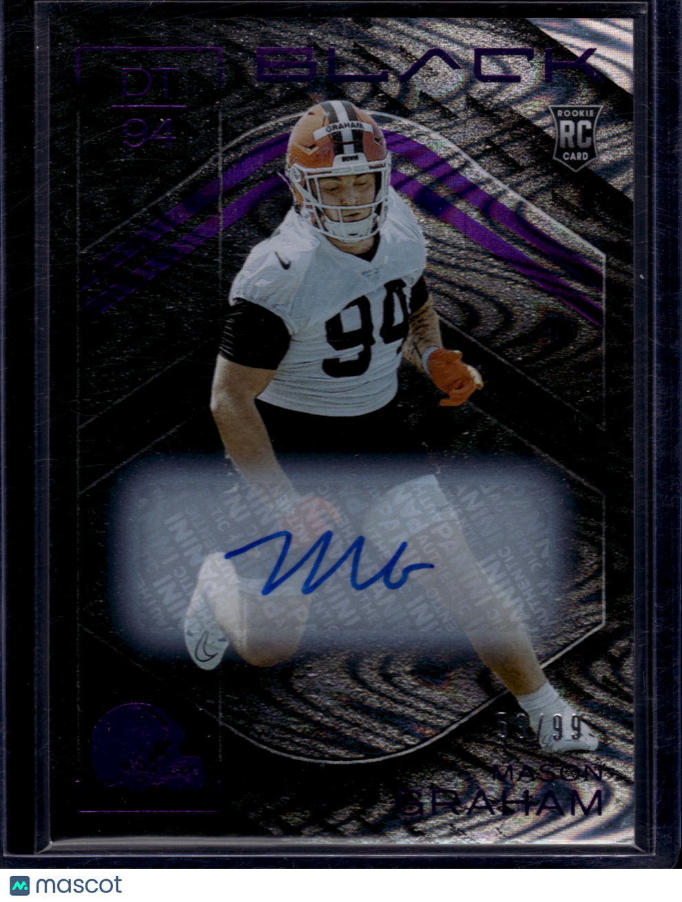 2025 Panini Black Football Mason Graham #120 Purple Auto 53/99 RC ...