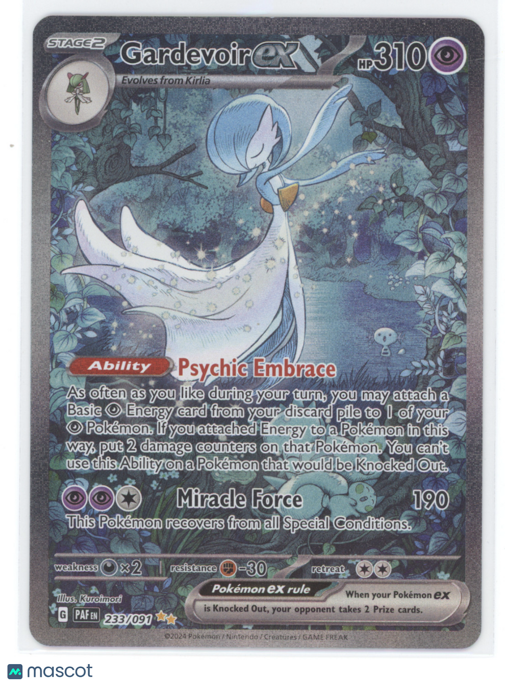 2024 Pokemon S&V Paldean Fates Gardevoir ex Secret Rare #233/091 ...
