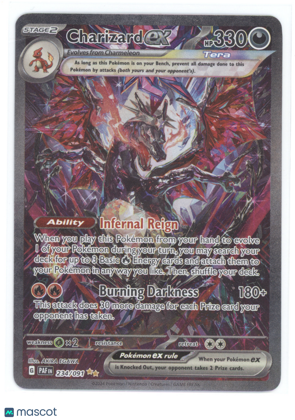 2024 Pokemon S&V Paldean Fates Charizard ex Secret Rare #234/091 ...