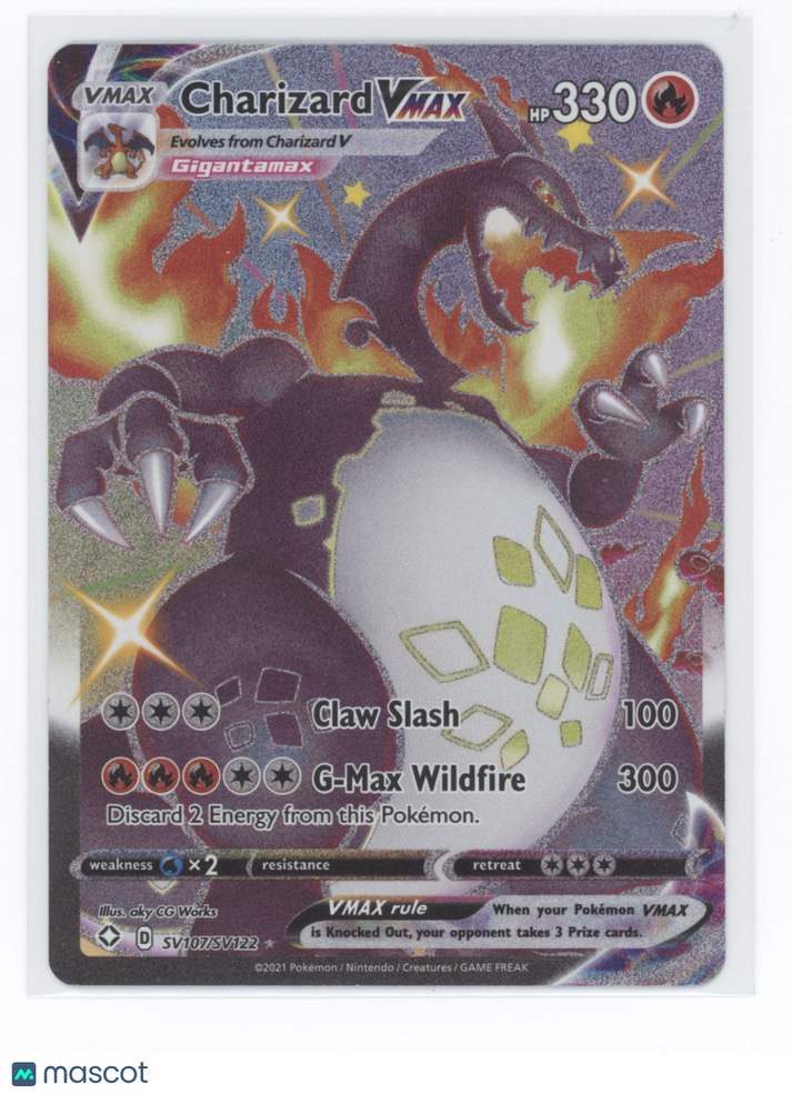 2021 Pokemon SWSH Shining Fates Charizard VMAX Shiny Rare VMAX #SV107 ...