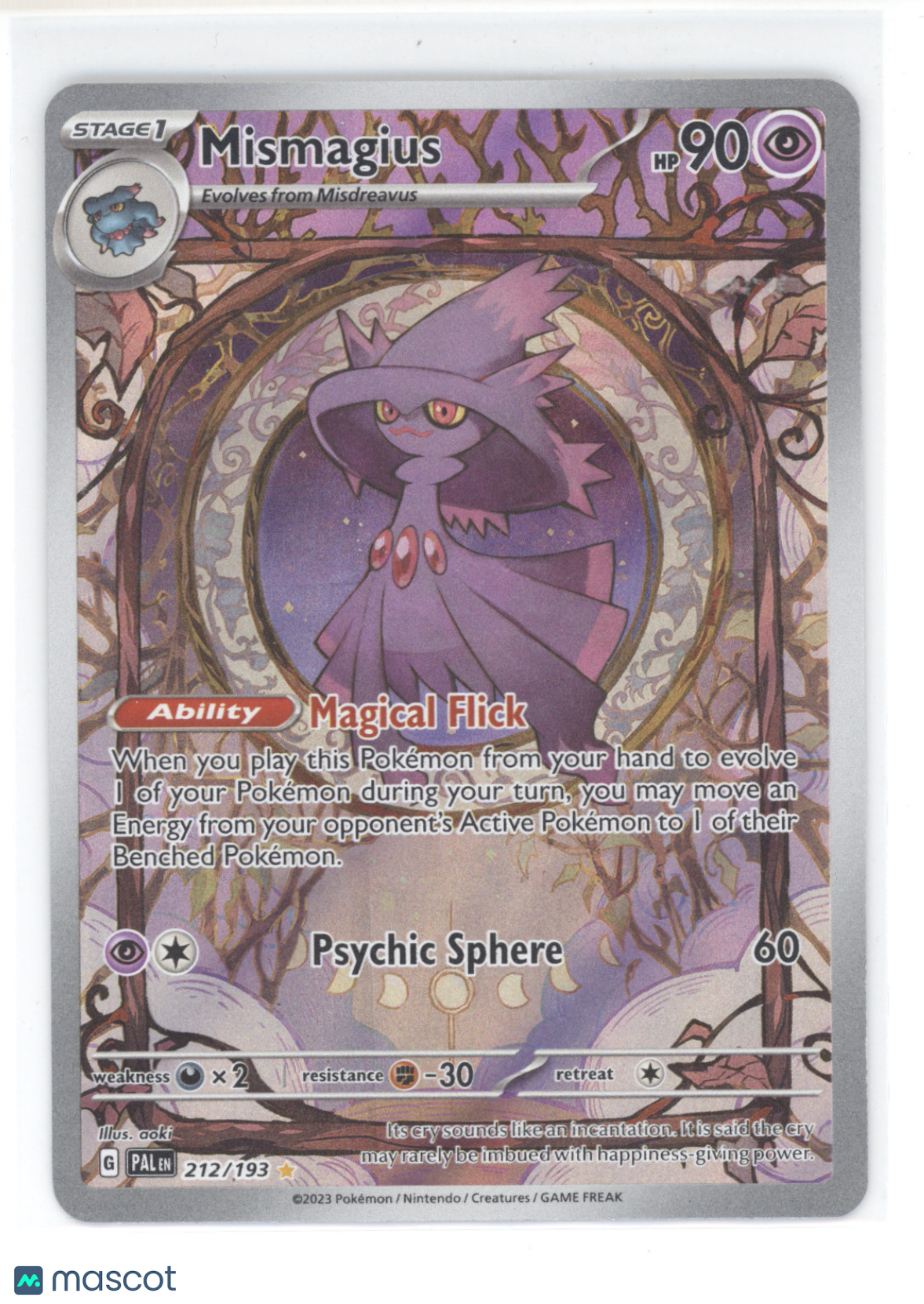 2023 Pokemon S&V Paldea Evolved Mismagius Secret Rare #212/193 ...