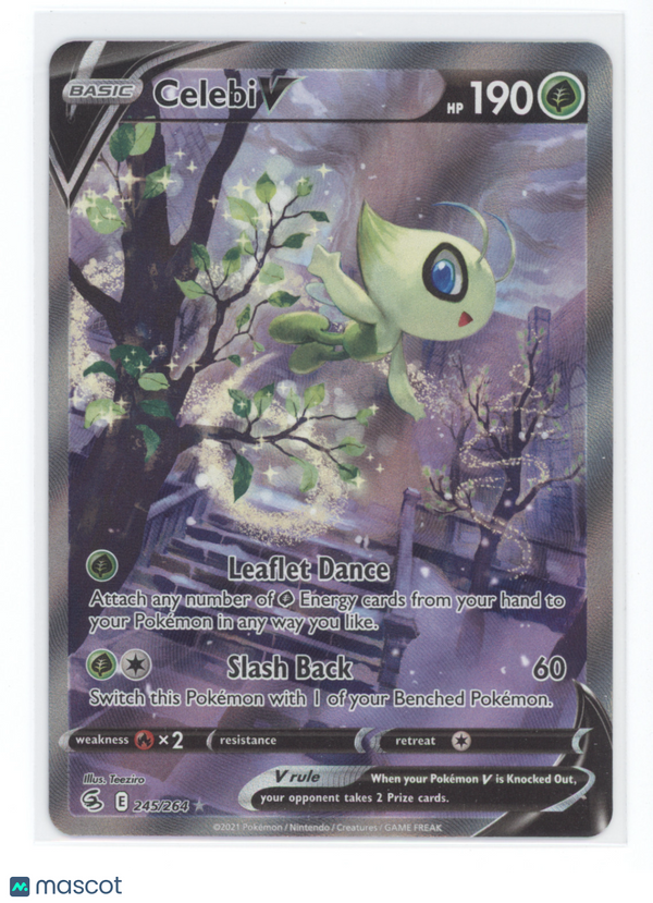 2021 Pokemon SWSH Fusion Strike Celebi V Rare Ultra #245/264 – Gameday ...