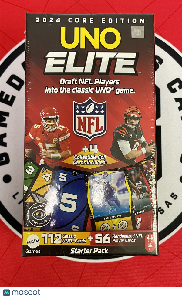 2024 UNO Elite NFL Card Game Starter (4 foil cards + 56 Player Cards ...