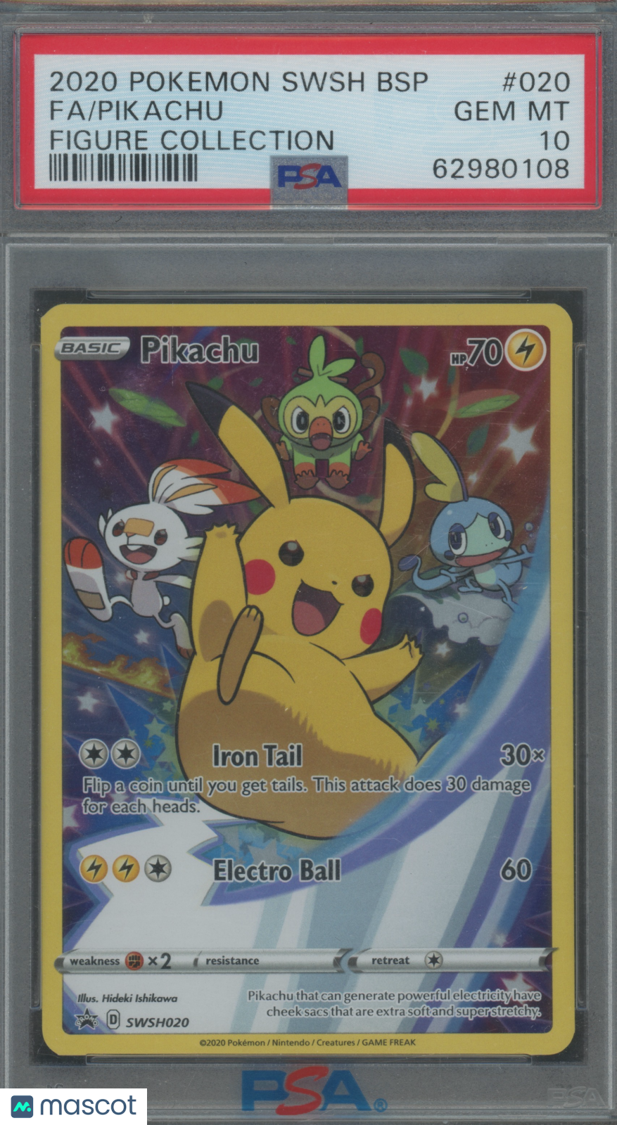 2020 Pokemon Swsh Black Star Promo Pikachu #020 Fa Figure Collection P ...