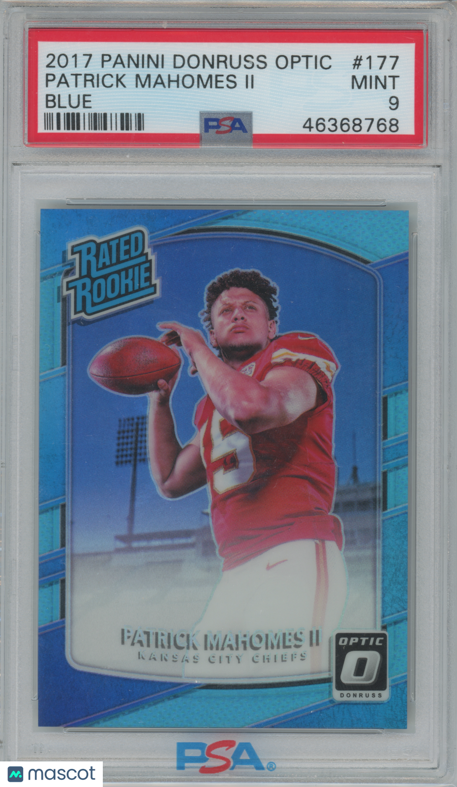 2017 Donruss Optic Rated Rookie Patrick Mahomes II #177 Blue 181/299 P ...