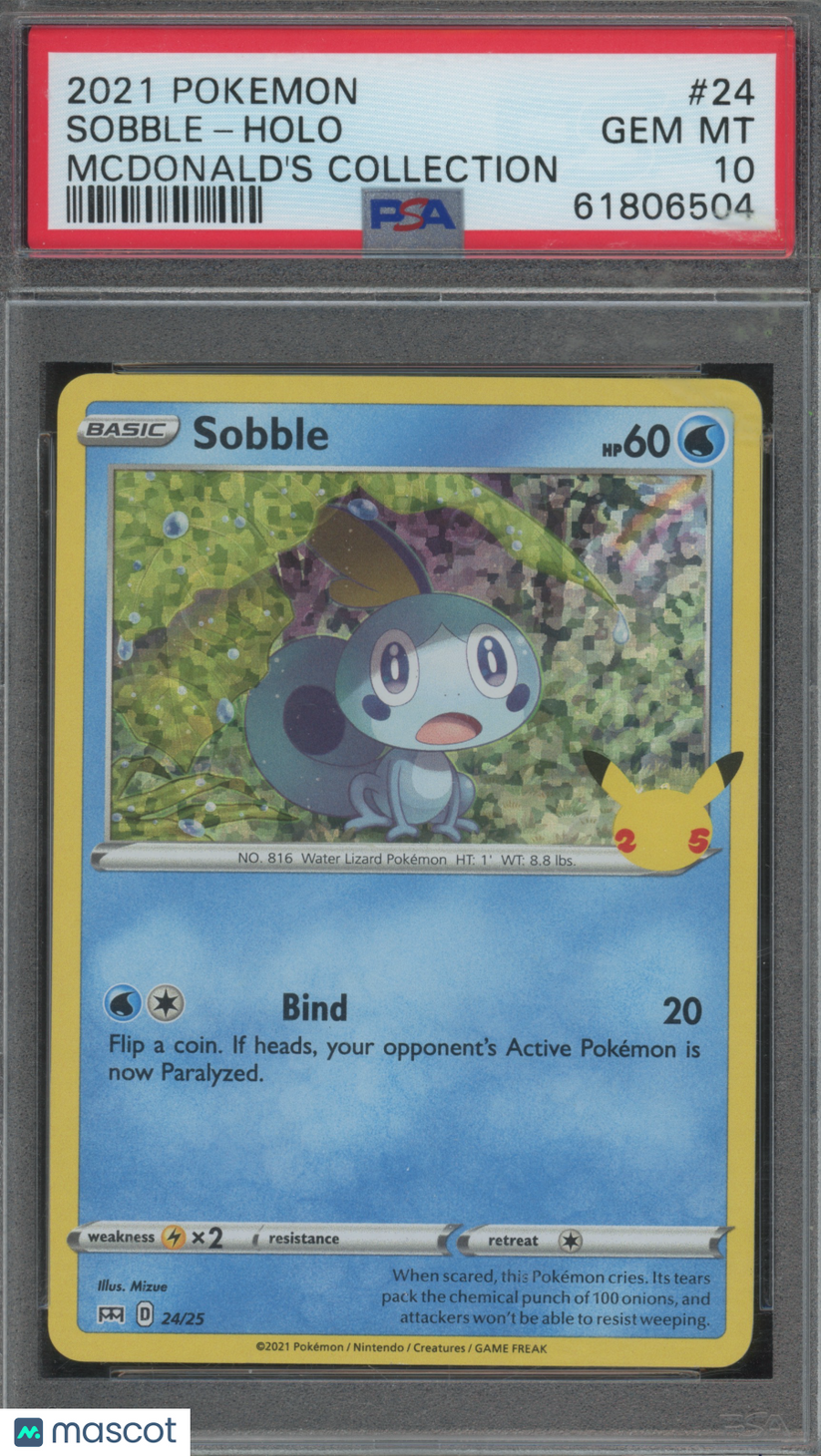 2021 Pokemon Mcdonald's Collection Sobble #24 Mcdonald's Collection PS ...