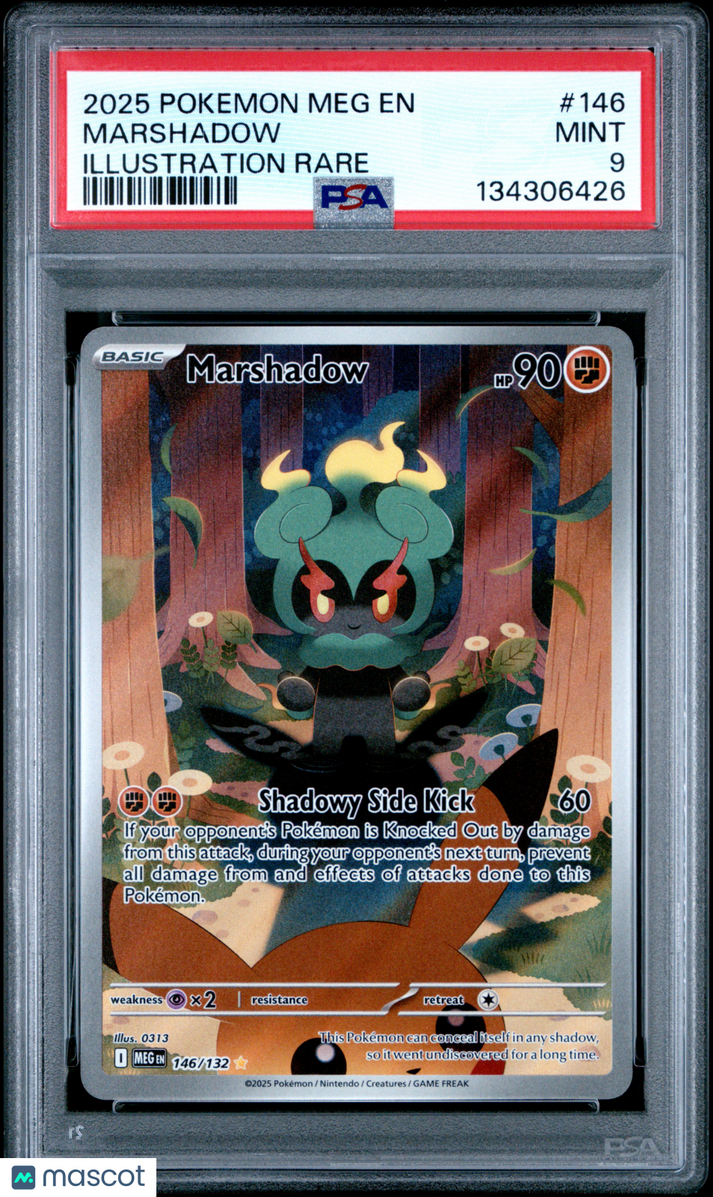 2025 Pokemon Mega Evolution Marshadow Illustration Rare PSA 9 #146/132 ...