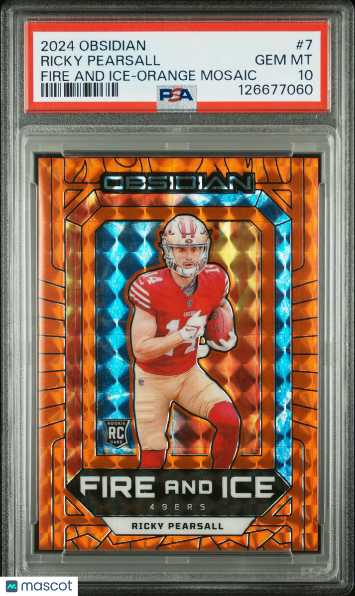 2024 Panini Obsidian Fire And Ice Ricky Pearsall #7 Orange Mosaic PSA ...