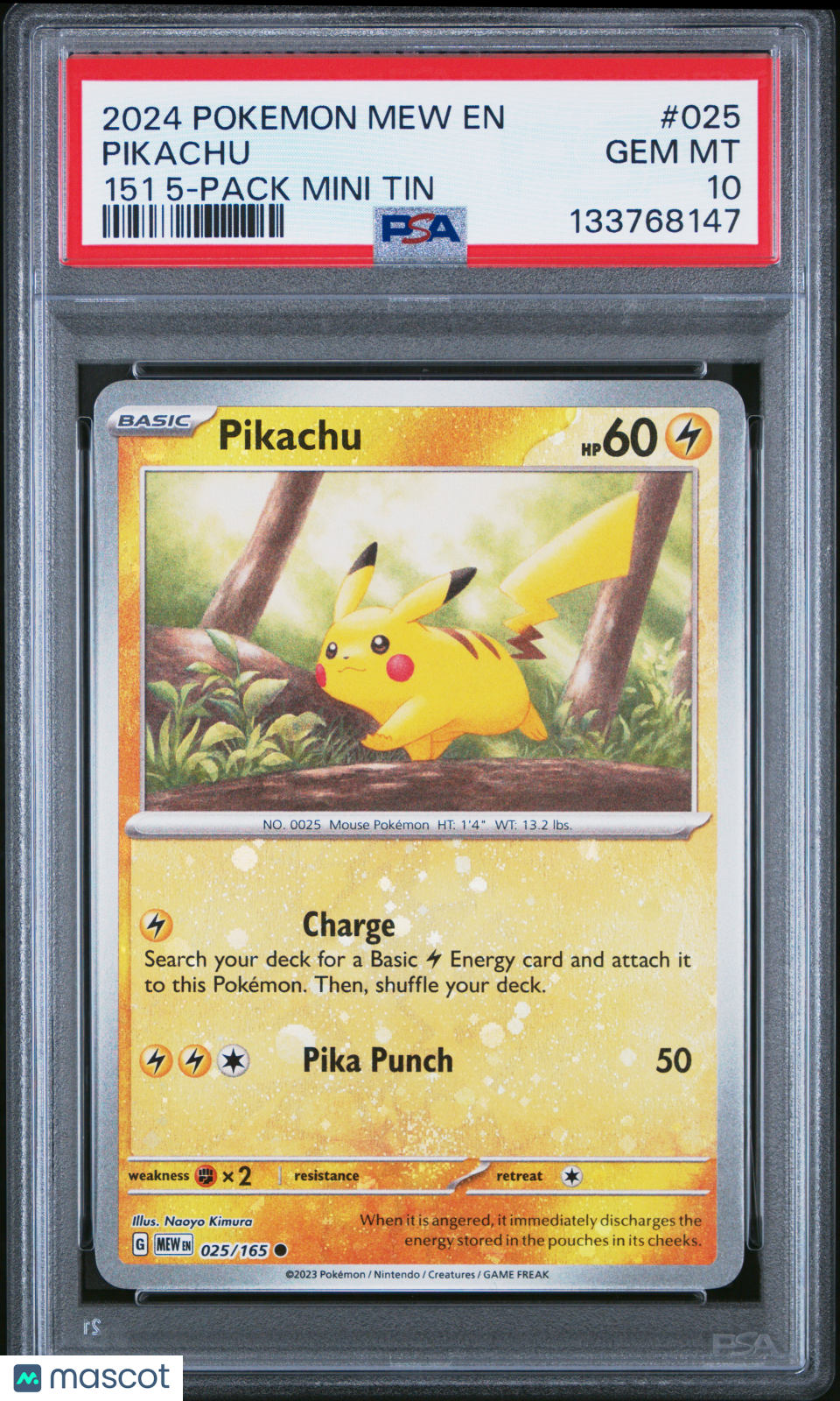 2024 Pokemon Scarlet & Violet 151 Pikachu 151 5-Pack Mini Tin PSA 10 ...