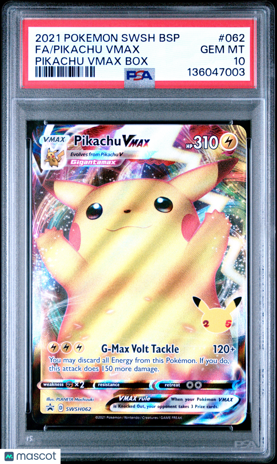 2021 Pokemon SWSH Black Star Promo Pikachu VMAX Pikachu VMAX Box PSA 1 ...