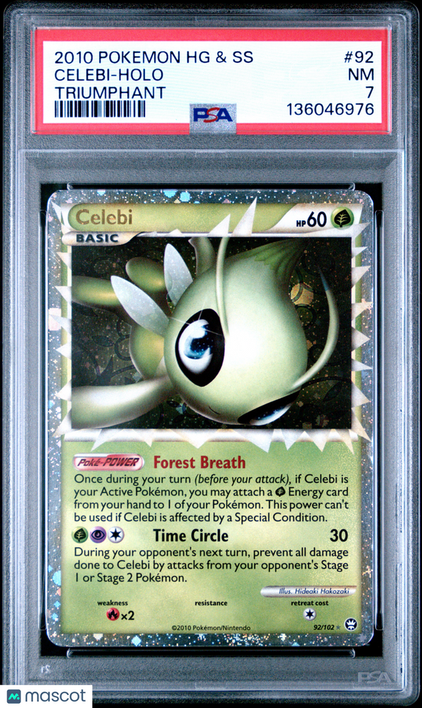 2010 Pokemon HeartGold & SoulSilver Triumphant Celebi PSA 7 #92/102 ...