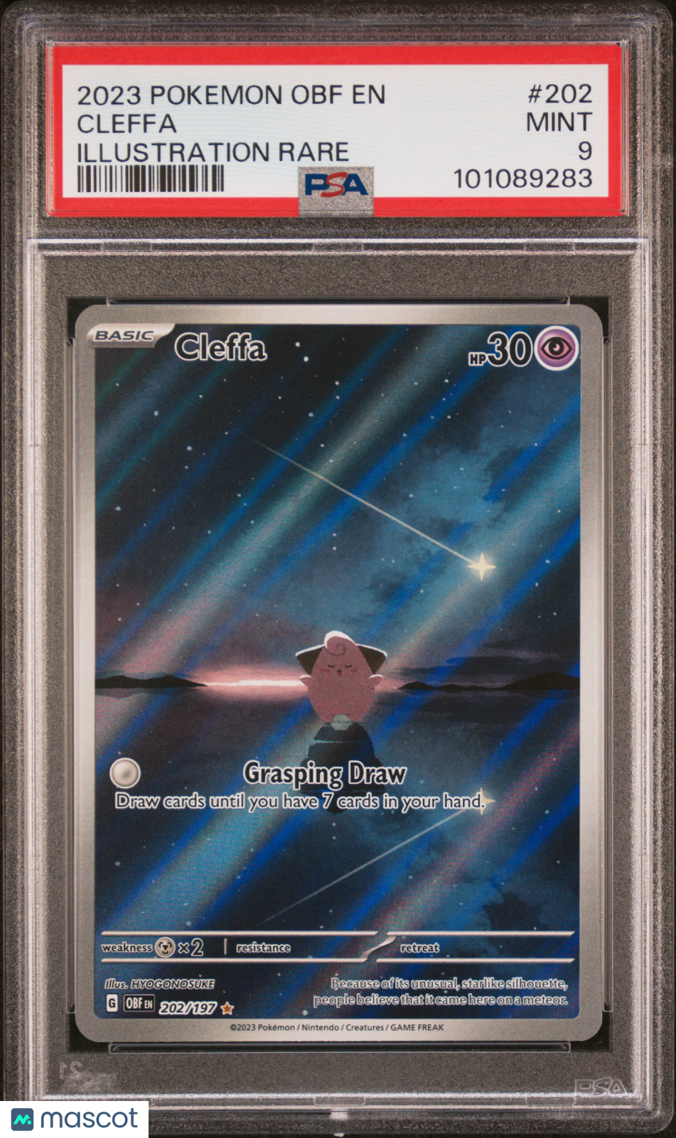 2023 Pokemon Obf EN-Obsidian Flames Cleffa #202 Illustration Rare PSA ...